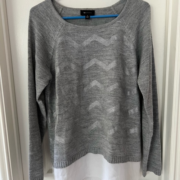 AB Studio | Sweaters | Ab Studio Shimmer Sweater With Shirt Tail | Poshmark